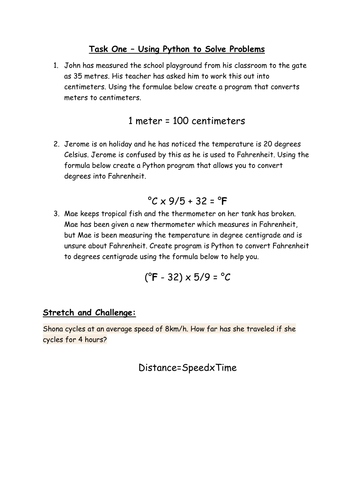 Python SOW | Teaching Resources