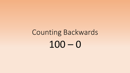 Counting backwards 100-0 | Teaching Resources