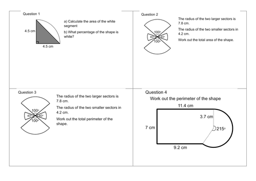 Areas of sectors and lengths of arcs lesson | Teaching Resources