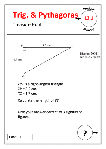 Treasure Hunt - Trigonometry and Pythagoras | Teaching Resources