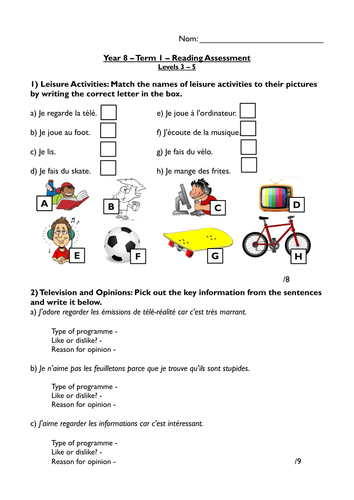 Year 8 - Temps Libre (Expo 2, Module 2) | Teaching Resources