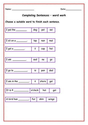 Reading comprehension, sentence & word work - PowerPoint Presentation ...