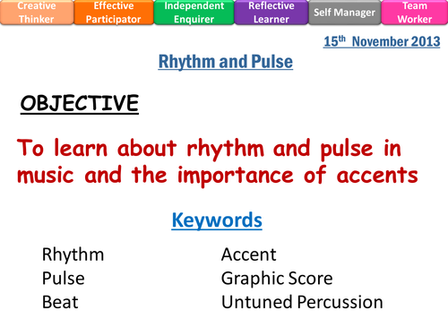 Rhythm and Pulse Sequence of Lessons | Teaching Resources