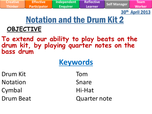 Drums Drum Kit Lesson Unit Assessment | Teaching Resources