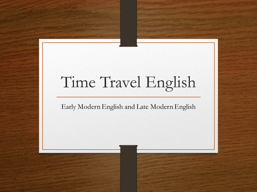 Time Travel English SoW | Teaching Resources