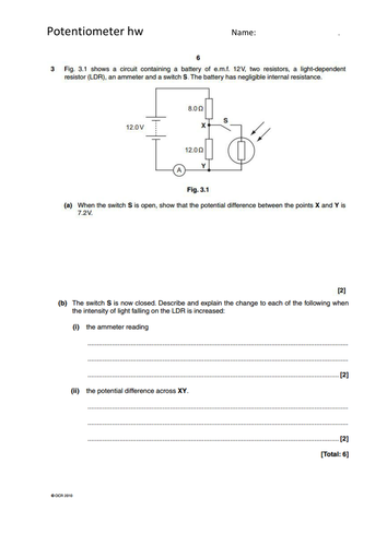 Potential dividers and potentiometers | Teaching Resources
