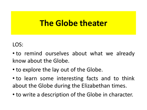 The Globe Theater Lesson Plan | Teaching Resources