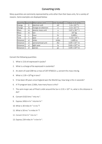 AQA A Level Physics Unit 1 - Measurements and their errors | Teaching Resources
