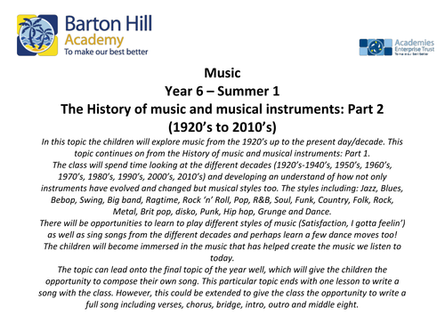 The History of Music: Part 2 | Teaching Resources