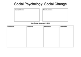 Psychology Social Change | Teaching Resources