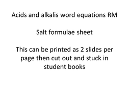 Acids and alkalis word and symbol equations from pictures KS3 ...