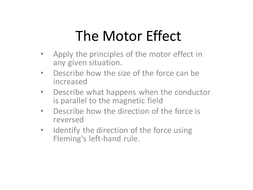 Motor Effect - Revision | Teaching Resources