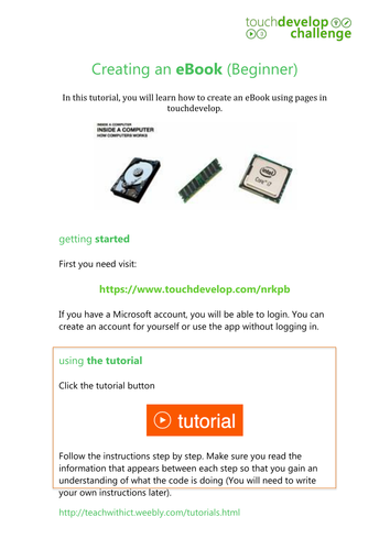 10 programming tutorials for TouchDevelop | Teaching Resources