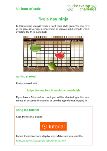10 programming tutorials for TouchDevelop | Teaching Resources