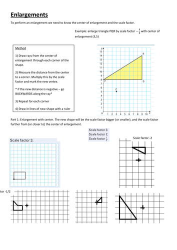 GCSE Higher Revision - 8.5. Enlargements (Grades D-B). | Teaching Resources