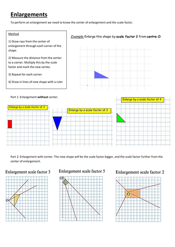 GCSE Higher Revision - 8.5. Enlargements (Grades D-B). | Teaching Resources