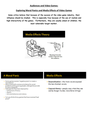 GCSE Media Studies. Effects Theory & Moral Panic: Video Games full ...