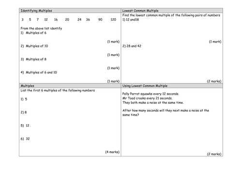 Year 10 Revision Worksheet | Teaching Resources