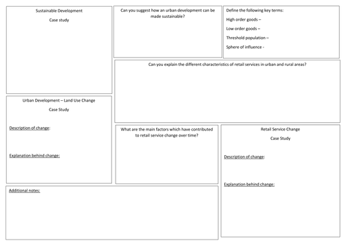 OCR Geography Revision worksheets | Teaching Resources