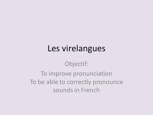 French tongue twisters | Teaching Resources