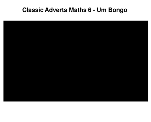 Advert Math 6 - Um Bongo - Measures and Volume | Teaching Resources