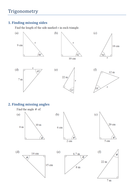 Trigonometry - Finding missing sides and angles | Teaching Resources