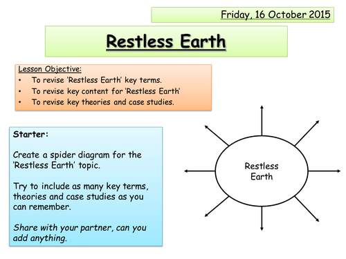 Restless Earth Revision (AQA A) | Teaching Resources