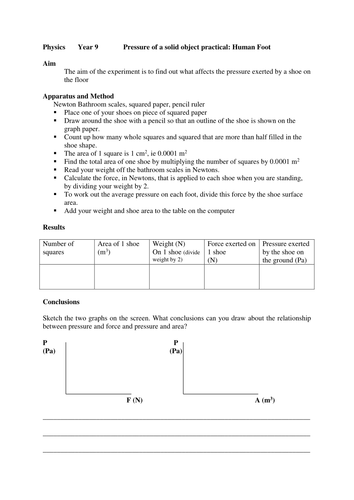 Physics: Density, Pressure and Gasses Practicals | Teaching Resources