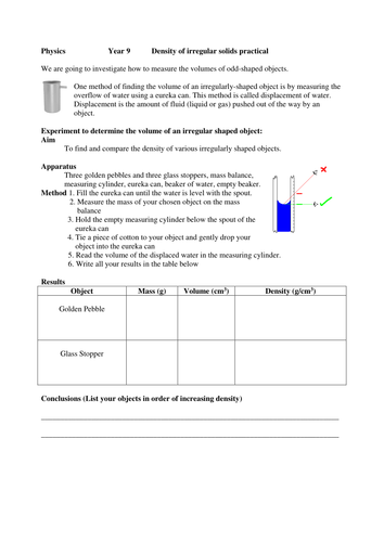 Physics: Density, Pressure and Gasses Practicals | Teaching Resources