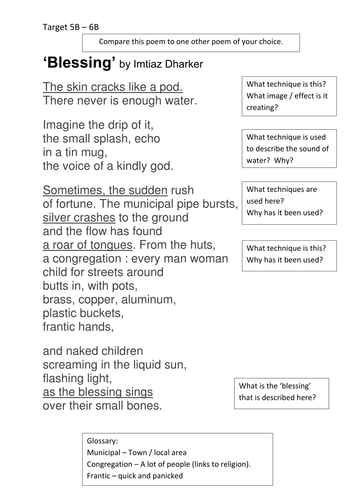 Comparing poetry - Year 9 low ability | Teaching Resources