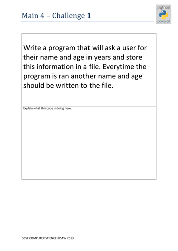 A453 - Python Reading Writing Sorting Files | Teaching Resources