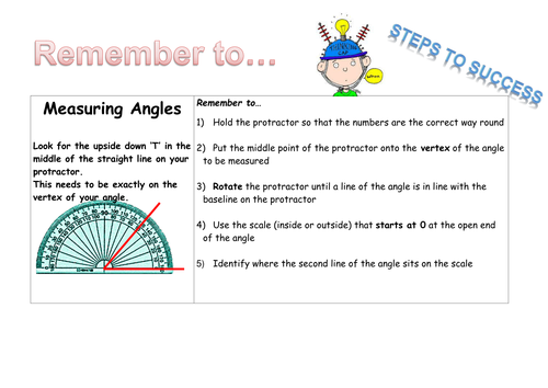 Success Criteria poster for using a protractor | Teaching Resources