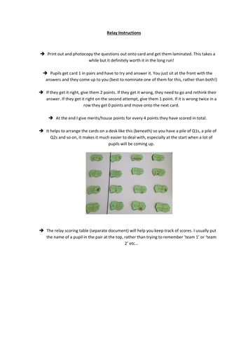 More Math Relays | Teaching Resources