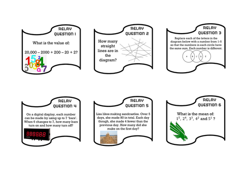 More Math Relays | Teaching Resources