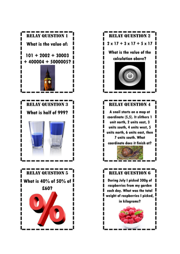 More Math Relays | Teaching Resources