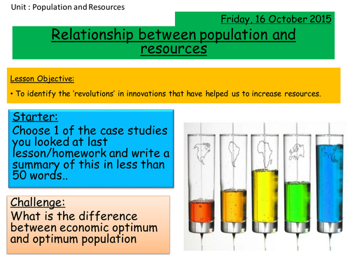 Relationship with population and resources | Teaching Resources