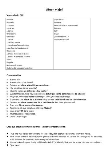 Spanish IGCSE Ab Initio - Vocabulary sheets | Teaching Resources