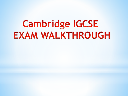 IGCSE Paper 2 Exam walkthrough | Teaching Resources
