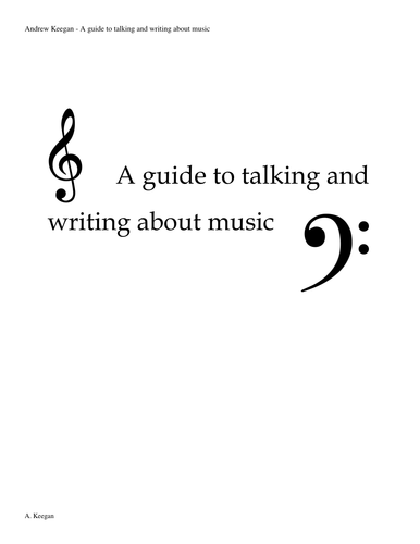 A guide to talking and writing about music | Teaching Resources