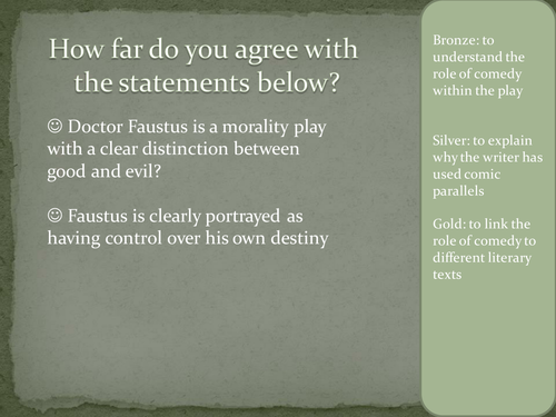 Dr Faustus A Level Teaching Resources