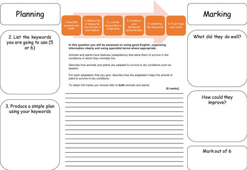 AQA Science A QWC 6 mark questions | Teaching Resources