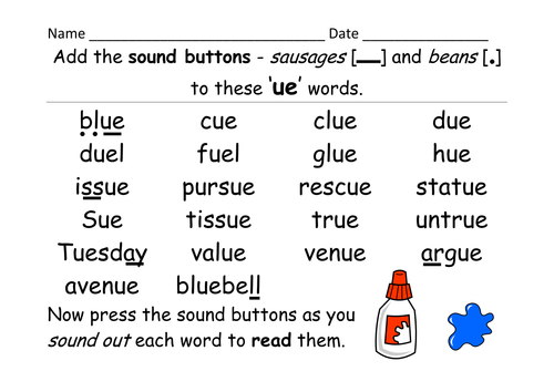 Phase 5: ue grapheme - cards and activities | Teaching Resources