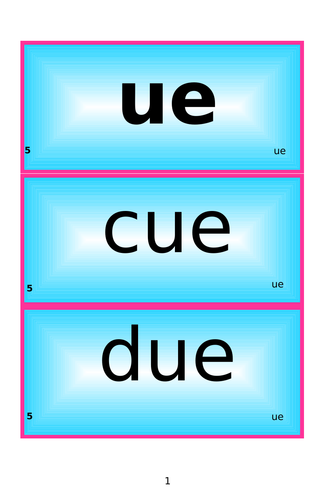Phase 5: ue grapheme - cards and activities | Teaching Resources