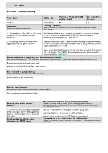Yr 9 basketball dribbling and passing | Teaching Resources