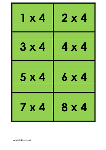 44 Times Tables Matching Cards | Teaching Resources