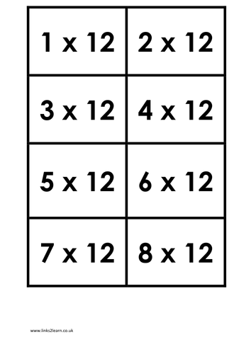 44 Times Tables Matching Cards | Teaching Resources