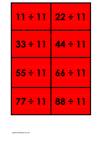 44 Times Tables Matching Cards | Teaching Resources
