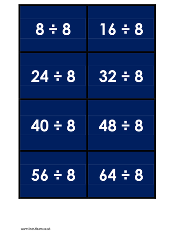 44 Times Tables Matching Cards | Teaching Resources