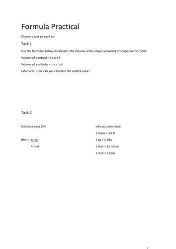 Formula | Teaching Resources