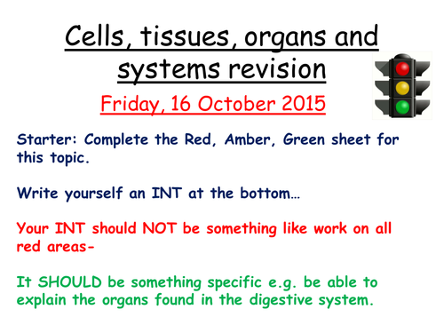 AQA B2 Cells, tissues, organs and systems revision lesson | Teaching ...